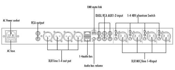 T-4S04 Stereo Mixer Pre- Amplifier (8 Inputs & 4 Outputs) – ITC ...