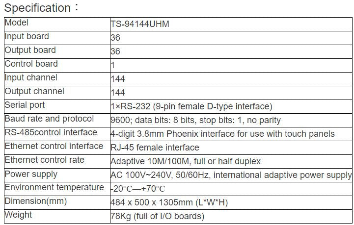TS-94144UHM Seamless HD Matrix Switcher – ITC MALAYSIA - PA System ...