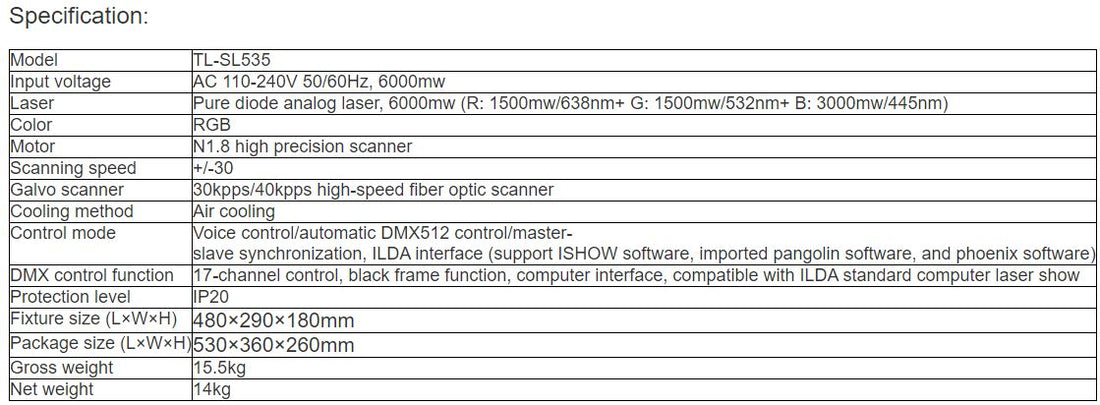 TL-SL535 6W Laser Light – ITC MALAYSIA - PA System | LED Screen Panel ...