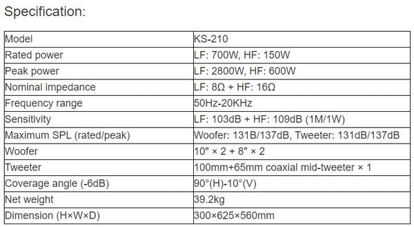 KS-210 Linear Array Full Range Speaker – ITC MALAYSIA - PA System | LED ...