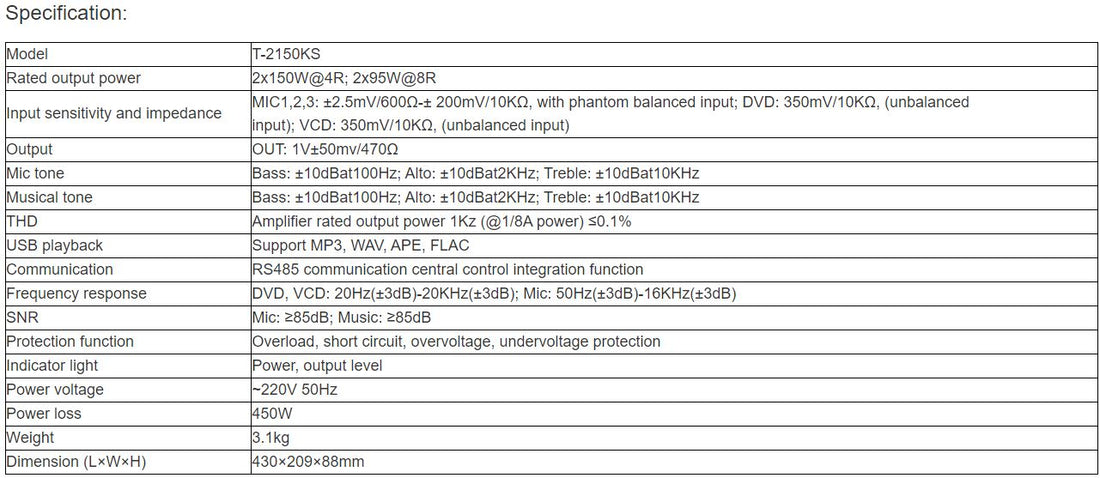 T-2150KS Multimedia Amplifier – ITC MALAYSIA - PA System | LED Screen Panel TV | Video Conferencing